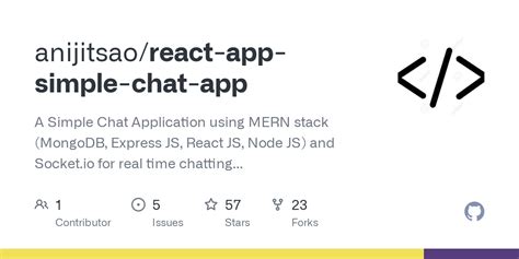 GitHub Anijitsao React App Simple Chat App A Simple Chat Application Using MERN Stack