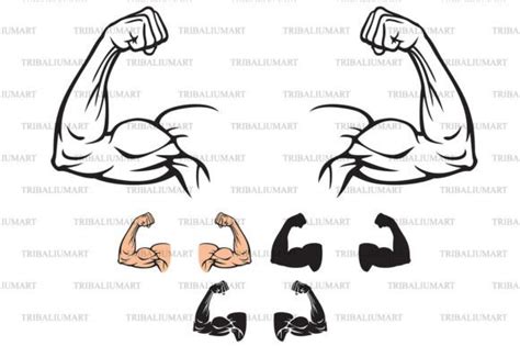 Two Bicep Muscle Flexing Graphic By Tribaliumart · Creative Fabrica