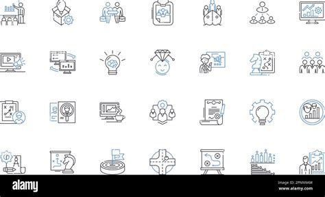 Blueprint Line Icons Collection Architecture Design Construction
