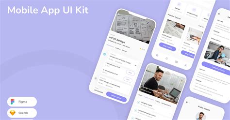 Online Course Mobile App Ui Kit Ux And Ui Kits Ft Online And Education Envato