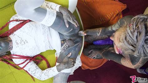 Tattooed Trans Sissy Gets Ass Fucked With A Strap On