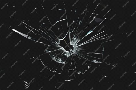 Premium Psd Realistic Style Broken Glass Shatter Effect On
