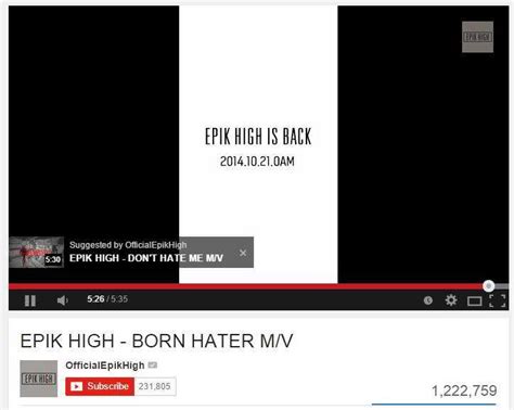 Epik High Born Hater Mv 15 Milyon İzlenimi Geride Bıraktı Korezin