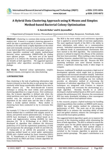 A Hybrid Data Clustering Approach Using K Means And Simplex Method