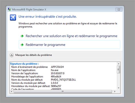 New Pmdg V Crash Fsx Crash To Desktop Ctd Forum The Avsim