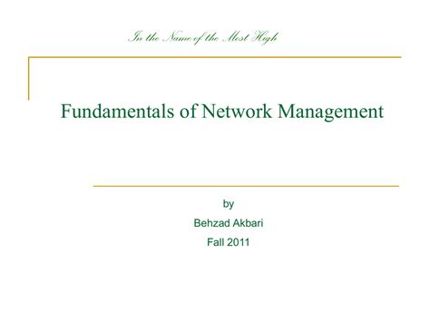 fundamentals of network management ppt