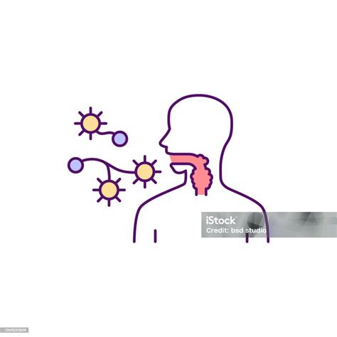 곰팡이 폐렴 Rgb 색상 아이콘 폐에 대한 스톡 벡터 아트 및 기타 이미지 폐 목구멍 목 Mucormycosis Istock