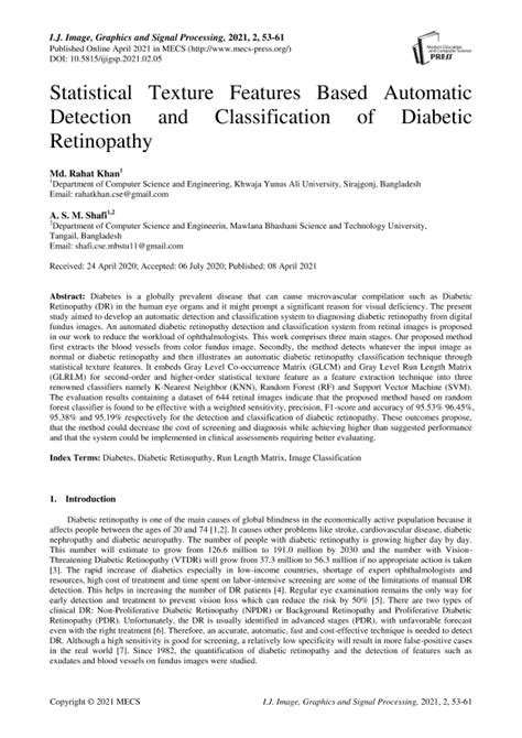 statistical texture features based automatic detection and