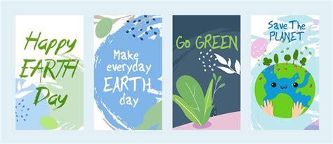 Feliz Dia Da Terra 22 De Abril Ilustração Ecológica Vetorial Para