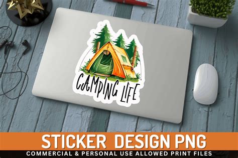 Free Camp Life Sticker Design Graphic By Regulrcrative · Creative Fabrica