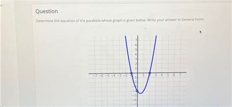 Solved Questiondetermine The Equation Of The Parabola Whose