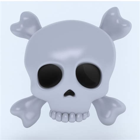 3d Model Skull And Crossbones Icon Vr Ar Low Poly Cgtrader