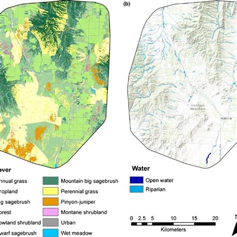 Map Of Cover Classifications For All Land A And Water B Cover Types