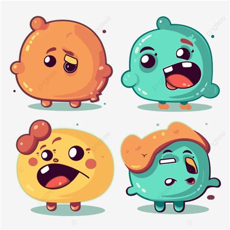 Chatty Clipart Cute Cartoon Character Set Vector Chatty Clipart