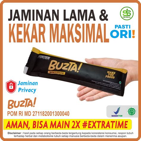 Jual Obat Kuat Herbal Pria Tahan Lama Original 100 Bpom Buzta Asli Laki Spt Kimo Shopee Indonesia