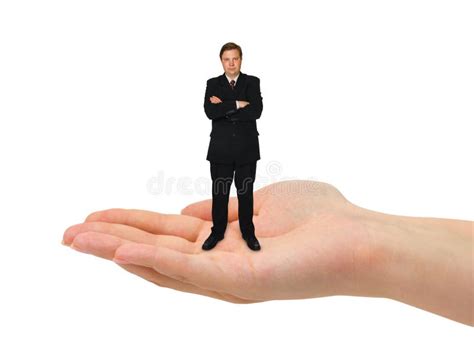 Small Man In Hand Stock Photo Image Of Caucasian Human