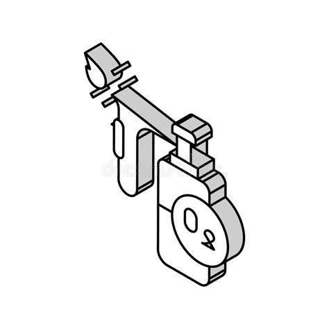 Oxygen Cylinder For Welding Isometric Icon Vector Illustration Stock