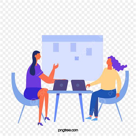 만화 창조적 인 사무실 컴퓨터 일러스트 그림 사무실 업무 협력 Png 일러스트 및 Psd 이미지 무료 다운로드 Pngtree