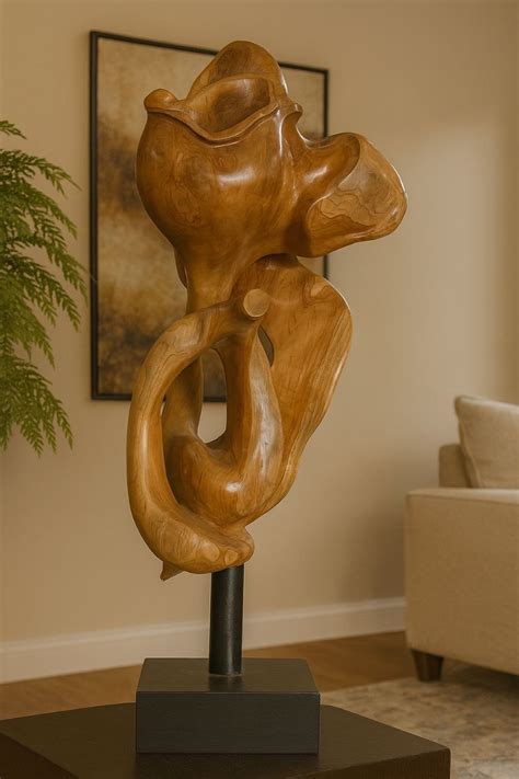 Hand Carved Teak Wood Sculpture One Of A Kind Artwood