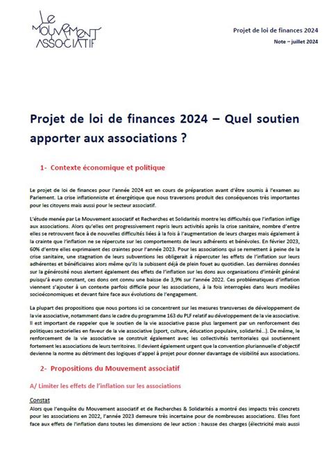 Projet De Loi De Finances Un Enjeu Crucial Mouvement Associatif Nouvelle Aquitaine
