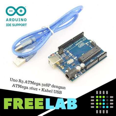 Promo Arduino Uno R3 ATMega 328P Dengan ATMega 16u2 Kabel USB Arduino