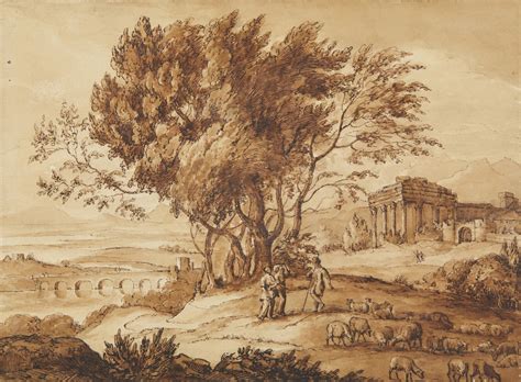 Paesaggio Arcadico Con Rovine E Personaggi Artista Veneto Del XVIII Secolo