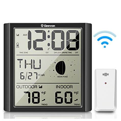 Geevon Atomic Wall Clock With Backlight Auto Set Digital Atomic Alarm
