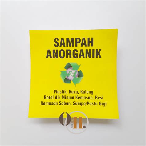 Jual Stiker Sampah Anorganik Stiker Label Sampah Anorganik Stiker