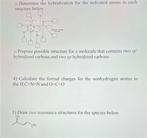 Solved 2 Determine The Hybridization For The Indicated
