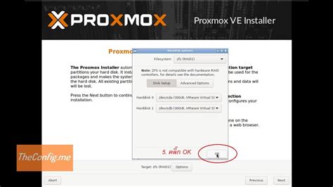 the config ขั้นตอนการติดตั้ง proxmox ด้วย zfs raid1