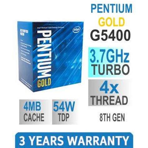 Cpu Intel Pentium G5400 37ghz 2c4t 4mb 1151 Coffee Lake
