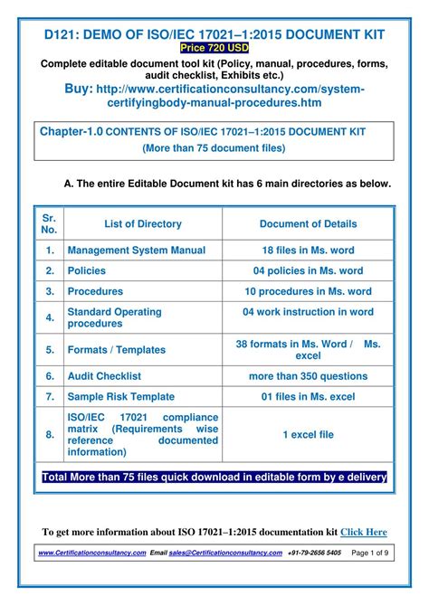 ppt documentation kit on iso 17021 1 2015 powerpoint presentation