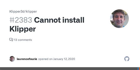 Cannot Install Klipper · Issue 2383 · Klipper3dklipper · Github