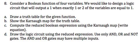 Solved Consider A Boolean Function Of Four Variables We Chegg
