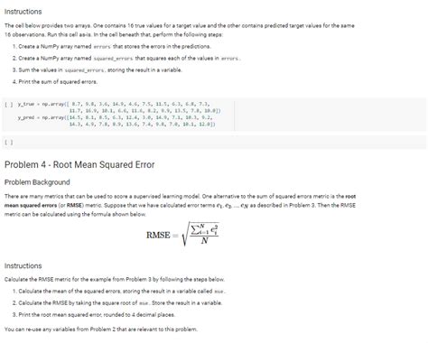 Solved Instructions The Cell Below Provides Two Arrays One Chegg