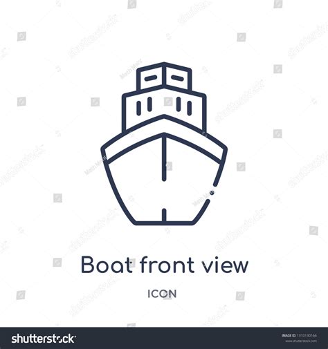 Boat Front View Icon Transportaytan Outline Stock Vector Royalty Free 1310130166 Shutterstock