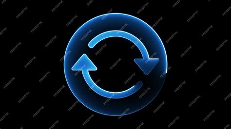 Premium Photo Glowing Blue Synchronization Icon