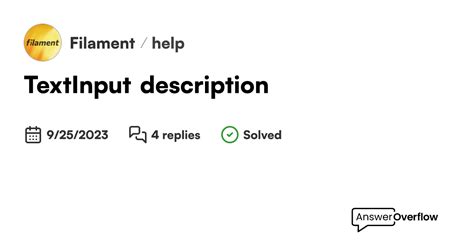 Textinput Description Filament