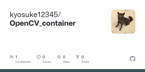 Github Kyosuke12345opencvcontainer