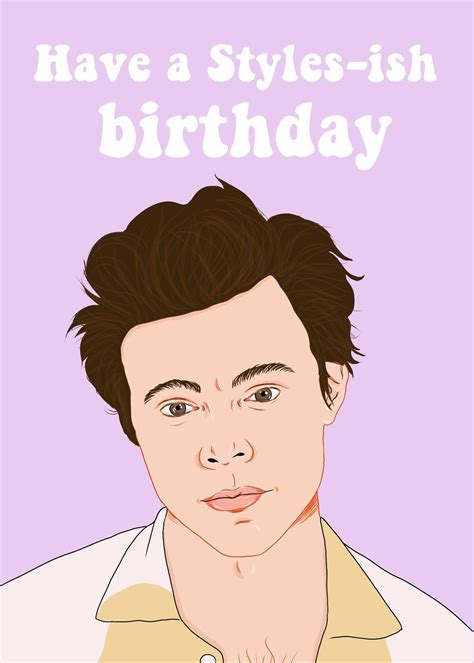 Harry Styles Happy Birthday Greetings Card Etsy