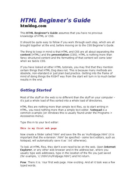html beginner pdf html element html