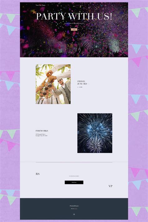 One Pager Event Website Template Event Website One Page Website