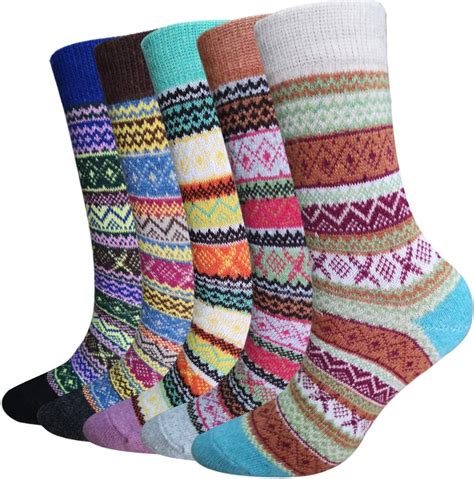 Calcetines De Lana Para Mujer Y Hombre Paquete De 5 Unidades Tela
