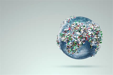 Premium Photo Plastic Pollution Concept Earth Map Composed Of Trash