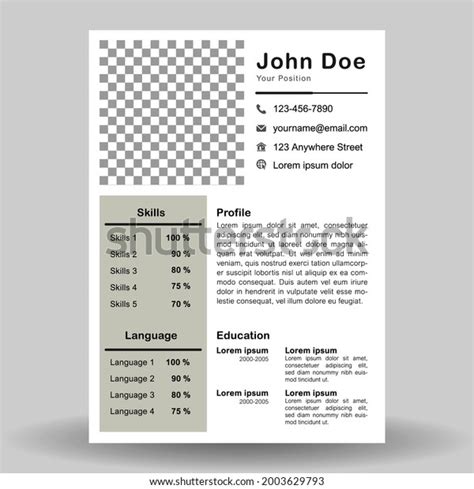 Curriculum Vitae Simple Design Vector Template Stock Vector Royalty Free 2003629793 Shutterstock