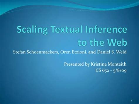 Ppt Scaling Textual Inference To The Web Powerpoint Presentation