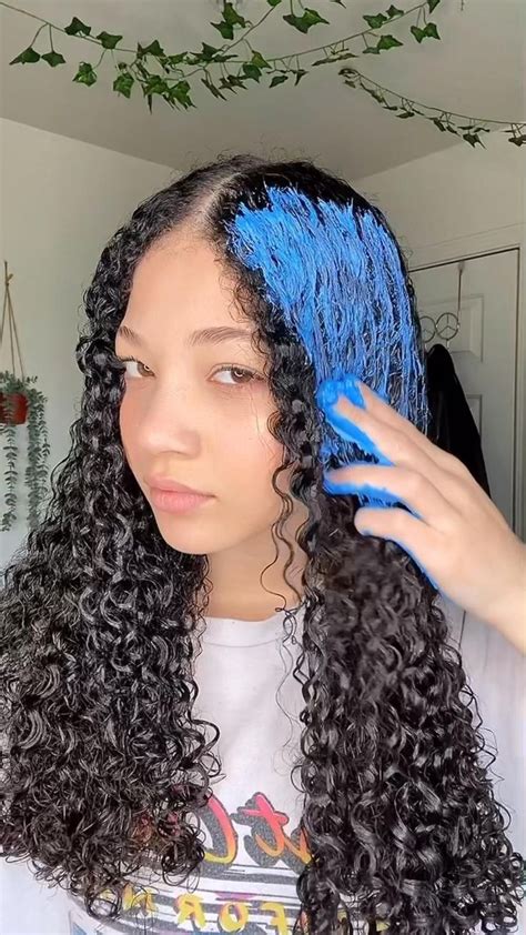 Dyeing My Curly Hair Blue Diy Hair Color Diy Hair Rollers Diy Hair Mask