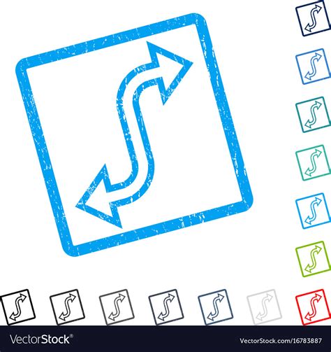 Curved Exchange Arrow Icon Rubber Watermark Vector Image