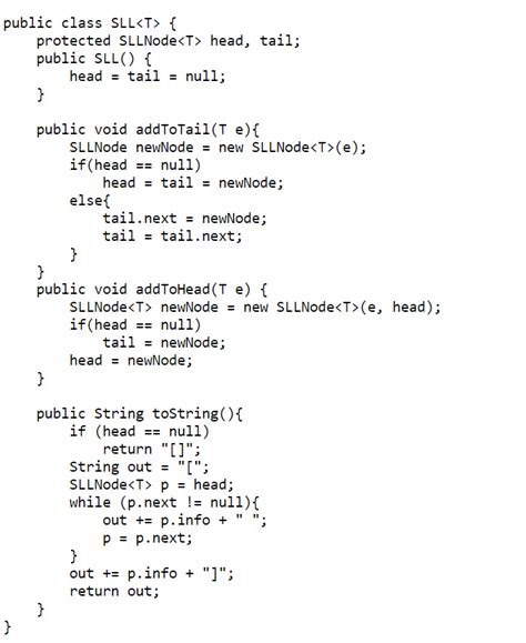 Solved Public Class Sll Protected Sllnode Head Chegg