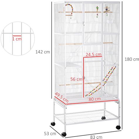 Pawhut White Bird Cage With Stand Wilko